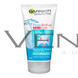 Garnier Pure Active 3in1 Wash+Scrub+Mask 150ml