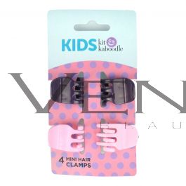 Kit&Kaboodle Kids Mini Hair Clamps 4s Assorted Colour